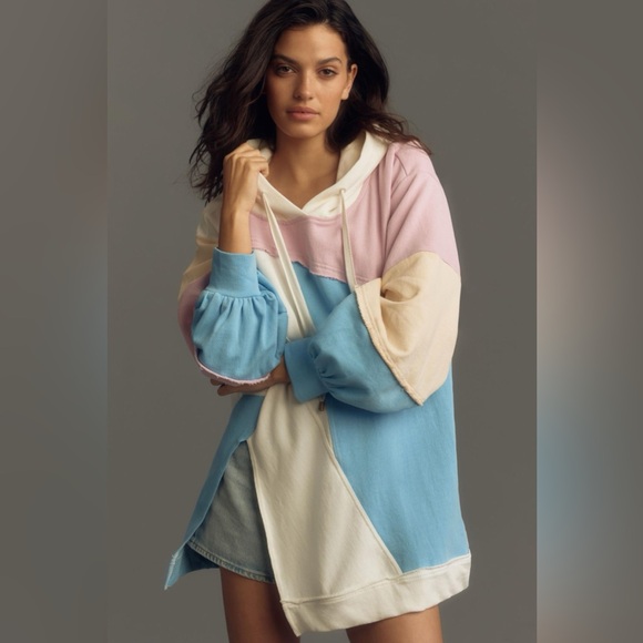 Pilcro | Sweaters | Pilcro Patchwork Hooded Sweatshirt | Poshmark
